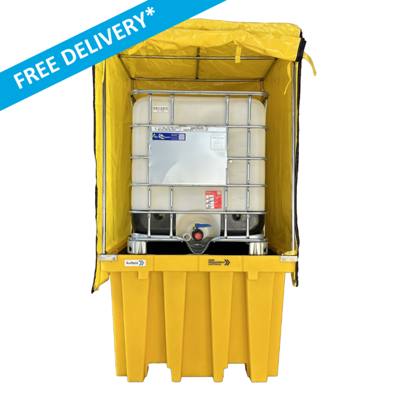 AusBund™ Single IBC Spill Containment Bund with Cover and Frame | Tank ...