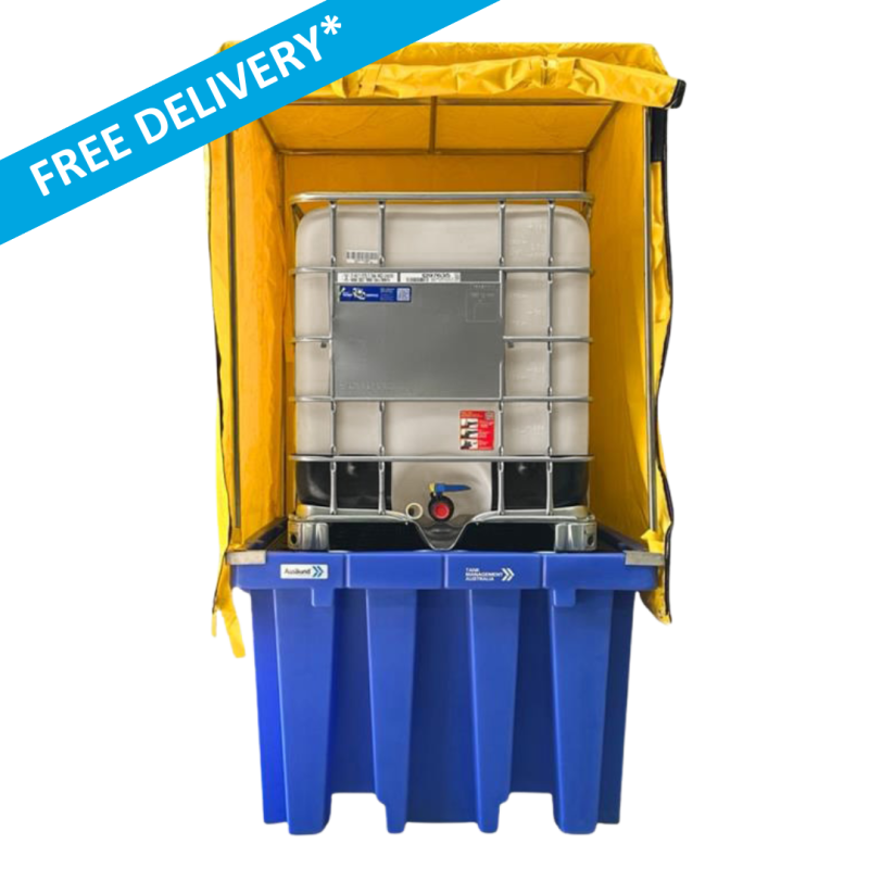AusBund™ Single IBC Spill Containment Bund with Cover and Frame | Tank ...